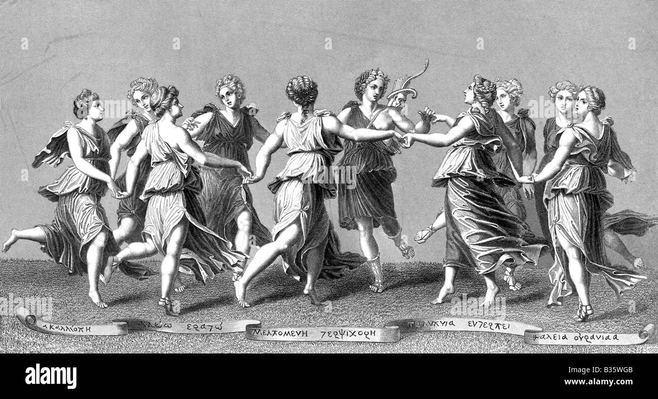 Die Musen und Apollo Stockfotografie - Alamy