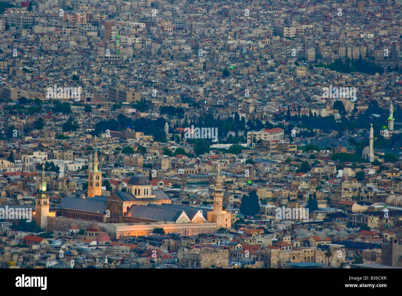 Umayyaden-Moschee und urbane Landschaft in Damascas Syrien ...