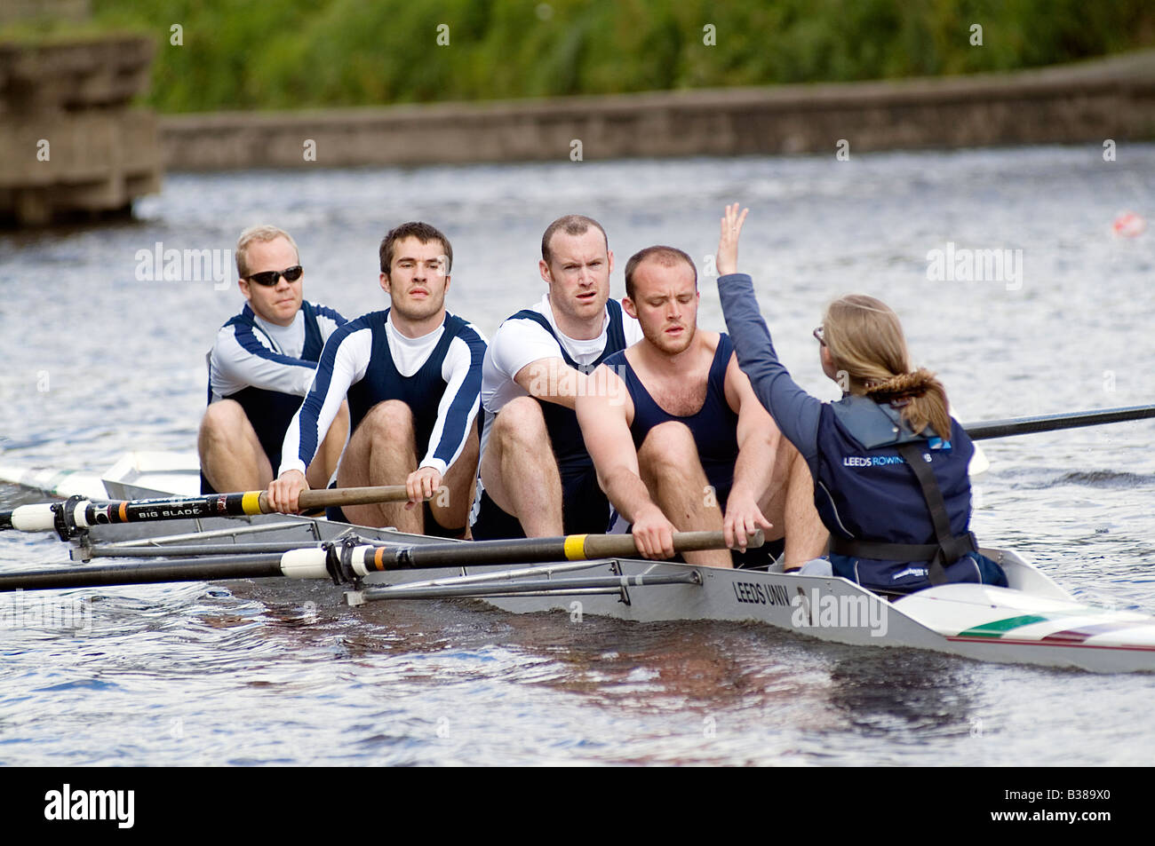 Teamarbeit, die Ruderer Boot Zeile Team Ruder Ruder Rudern ...