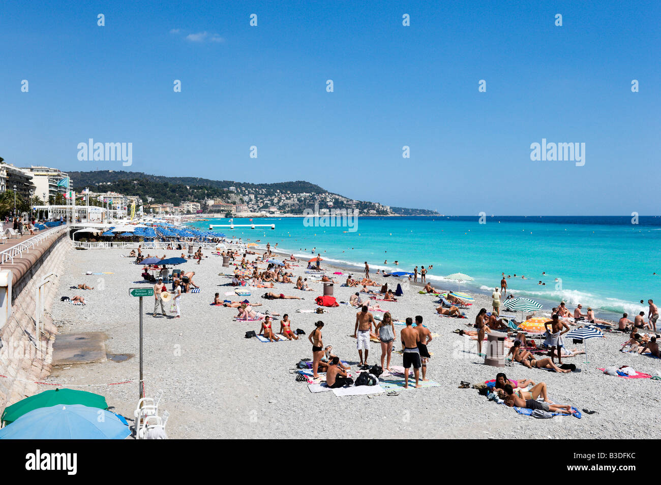 Strand und Promenade des Anglais, Nizza, Côte d ' Azur, Côte d ' Azur ...