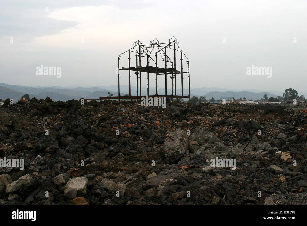 Die Nachwirkungen der Nyiragongo Vulkan Eruption in der Stadt Goma ...