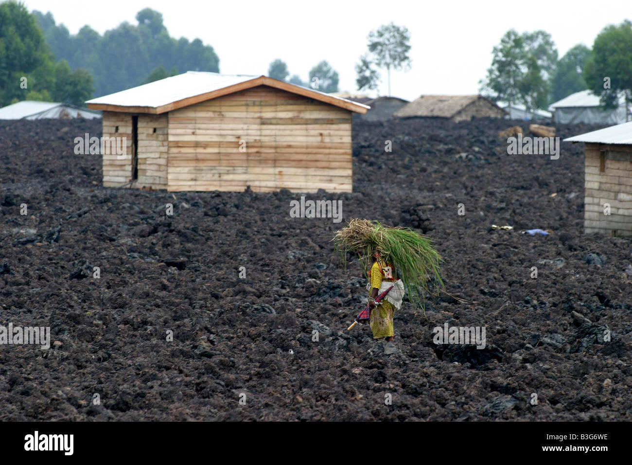 Die Nachwirkungen der Nyiragongo Vulkan Eruption in der Stadt Goma ...