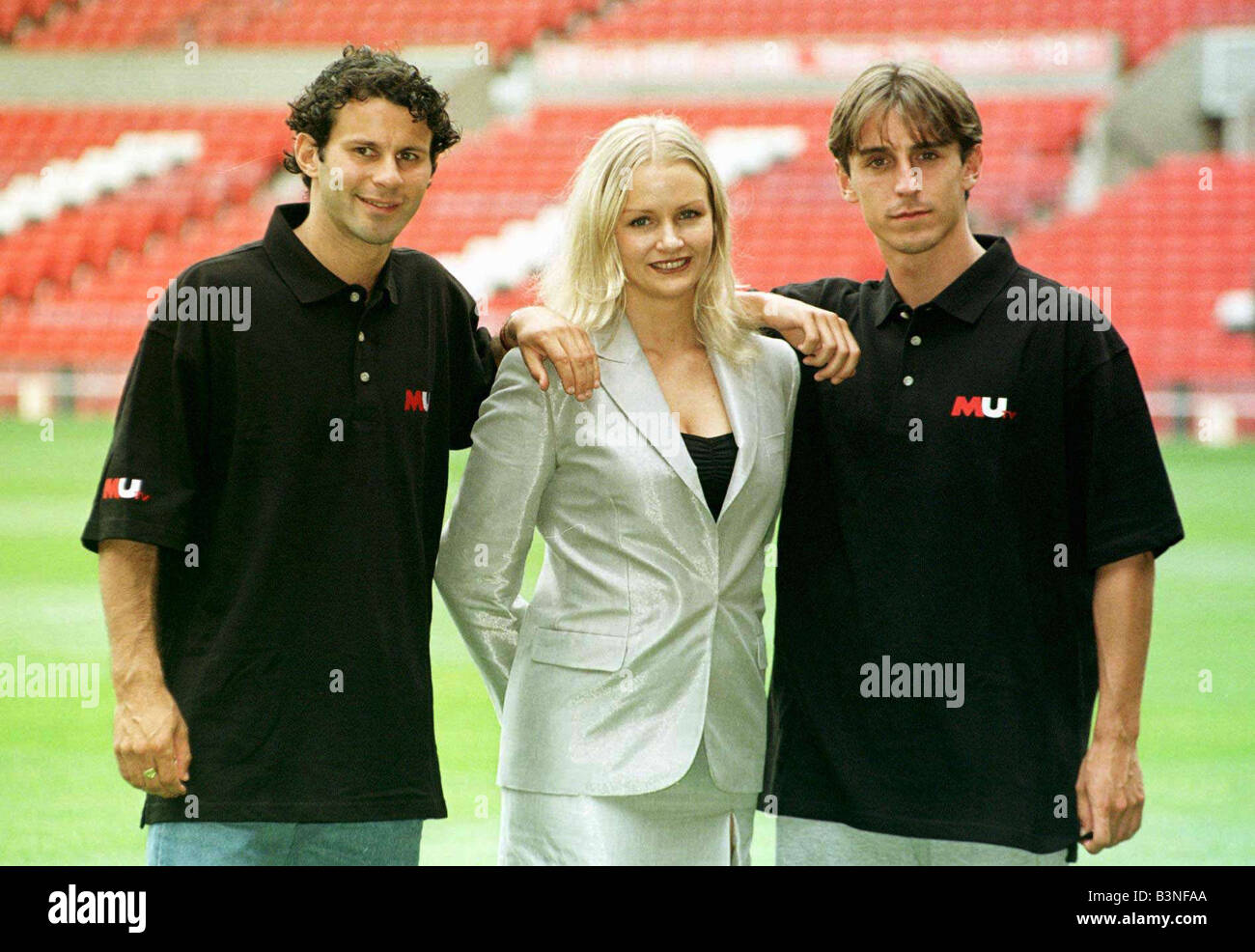 Phillipa Gant TV-Moderatorin mit Ryan Giggs und Gary Neville an ...