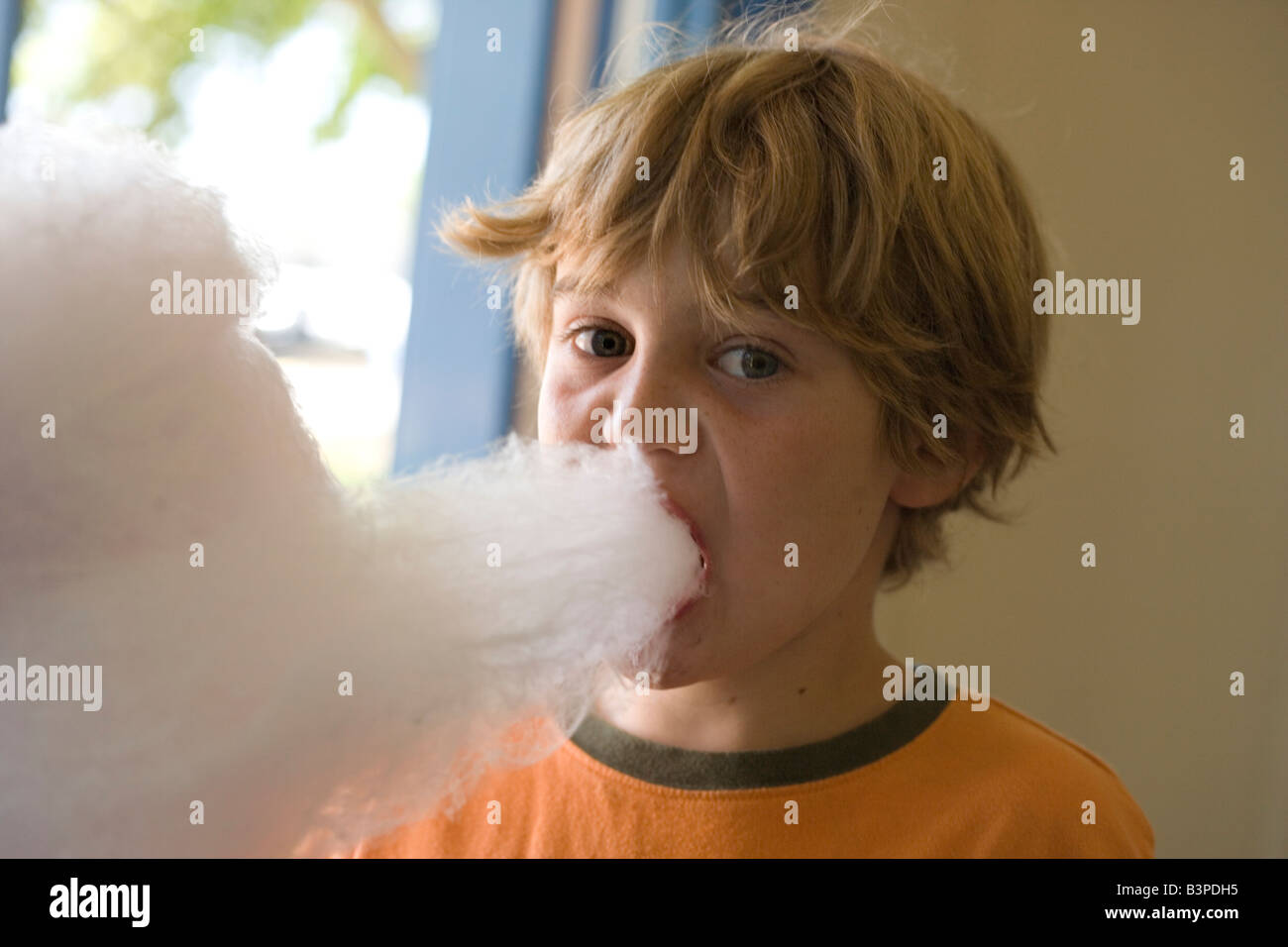Junge isst zuckerwatte -Fotos und -Bildmaterial in hoher Auflösung – Alamy