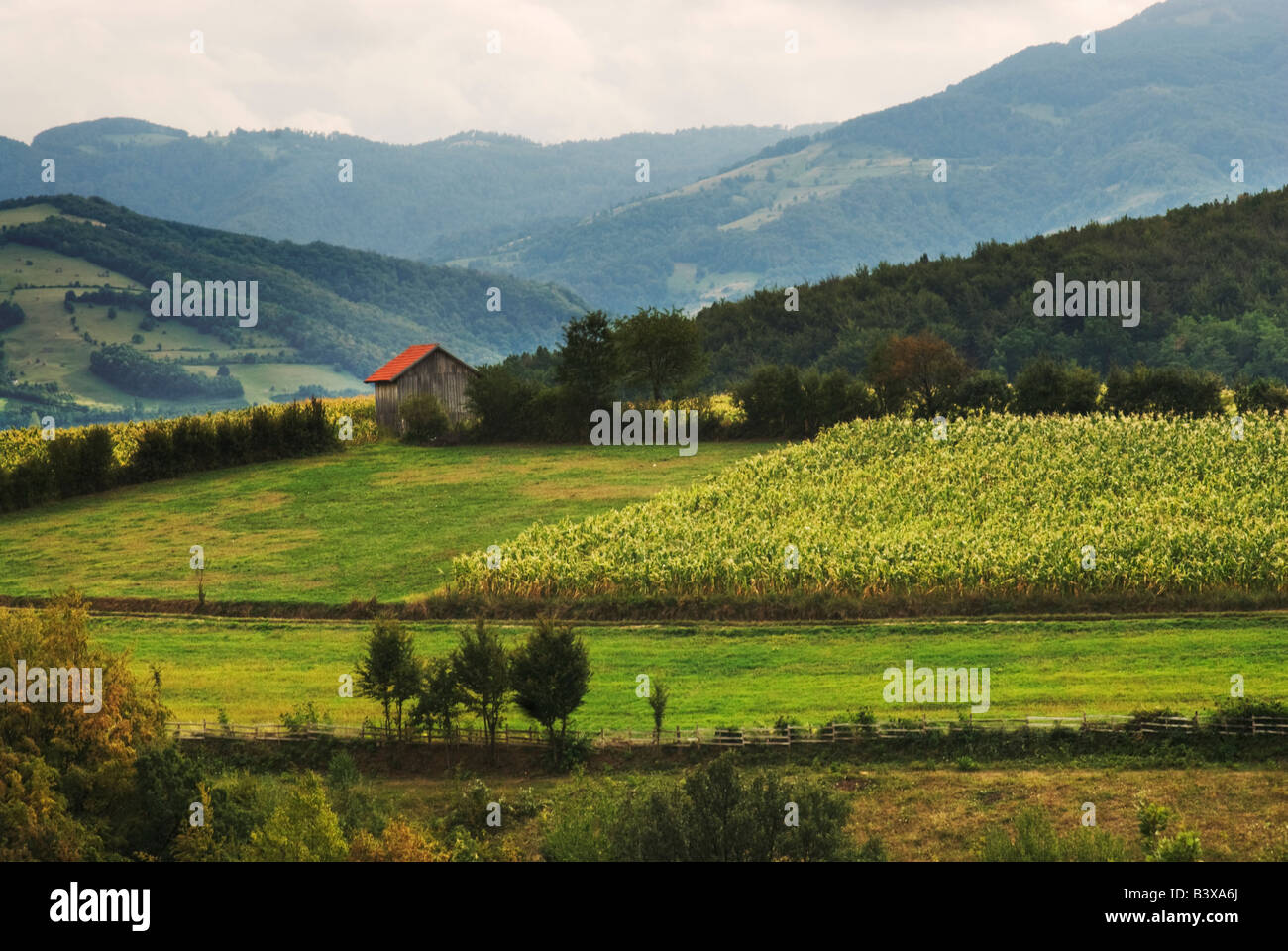 Serbische Landschaft und die Berge, in der Nähe von Valjevo, West ...