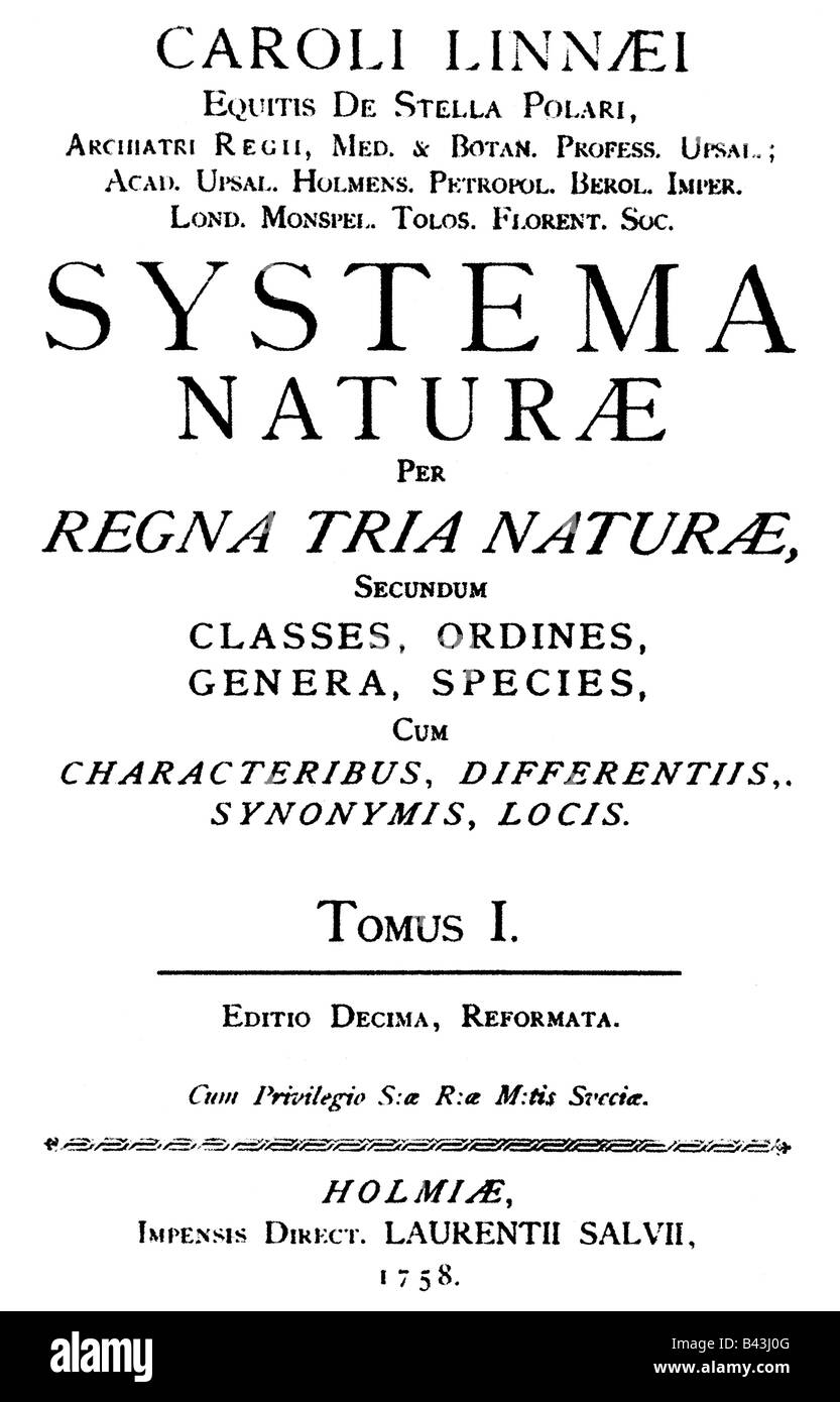 Carl linne systema -Fotos und -Bildmaterial in hoher Auflösung – Alamy