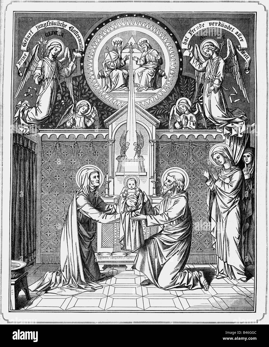 Maria, Mutter Jesu, Geburt, Holzgravur, Regensburg, 1888 ...