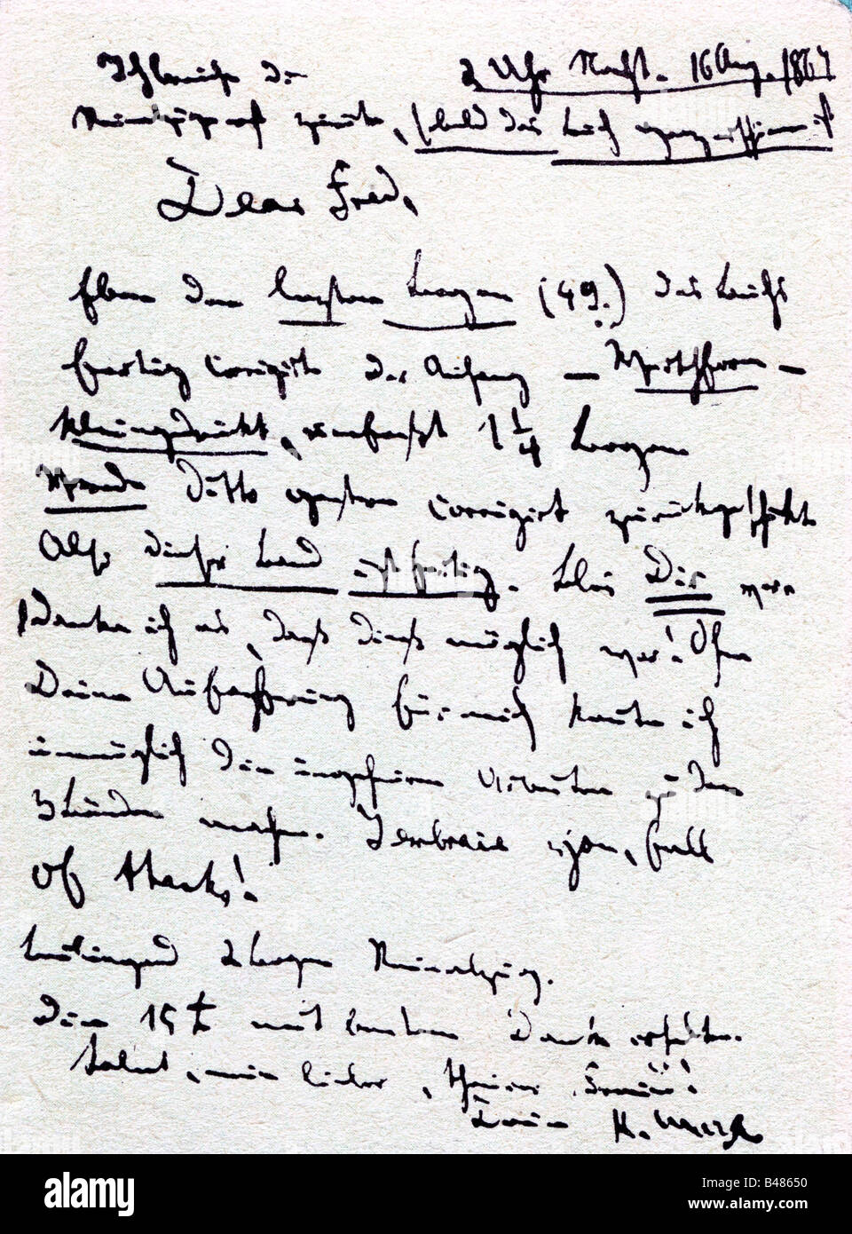 Brief an friedrich engels -Fotos und -Bildmaterial in hoher Auflösung ...