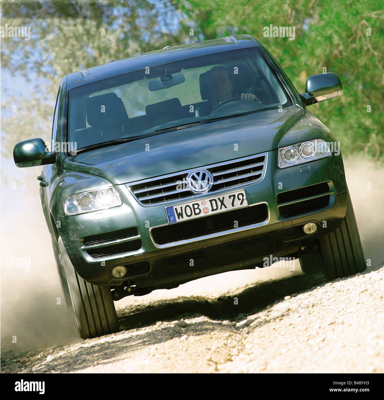 Auto, VW Volkswagen Touareg, Langlauf Fahrzeug Modelljahr 2002-grün ...