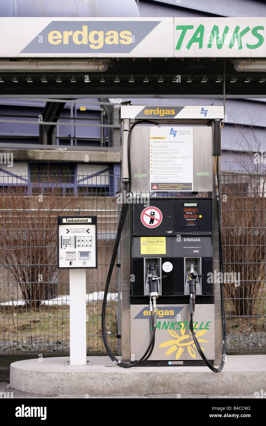 Auto, Tankstelle, Erdgas Tankstelle, Erdgas-Zapfsäule, Erdgas ...
