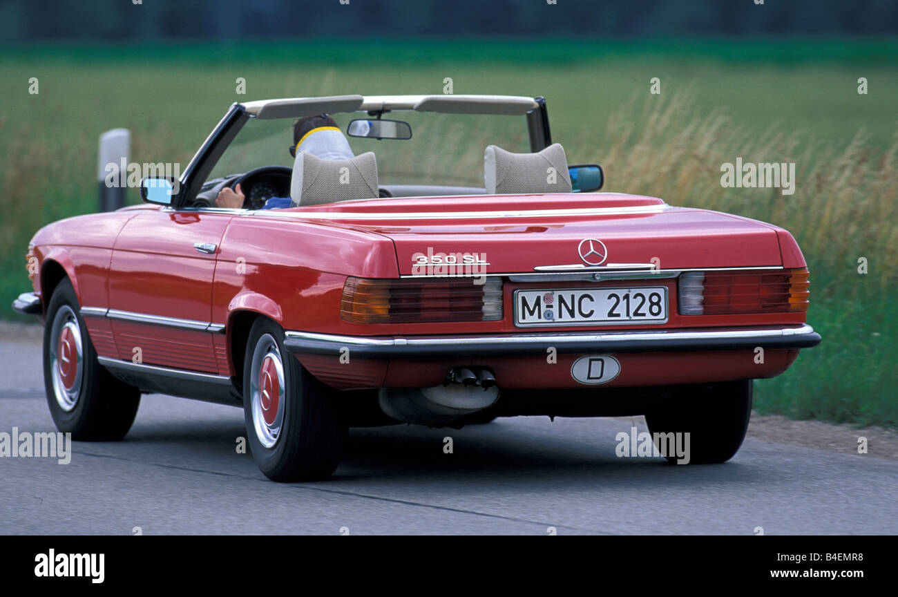Auto, Mercedes Benz 350 SL R 107 Cabrio, Modell Jahr 1978, rot, Cabrio ...