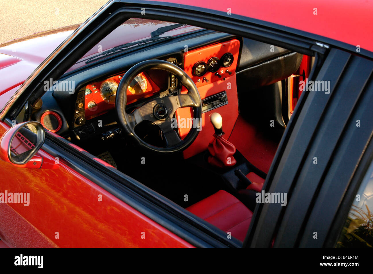 Auto, Opel Manta B, Baujahr 1983, rot, Coupé, Coupe, Oldtimer, 1980er ...