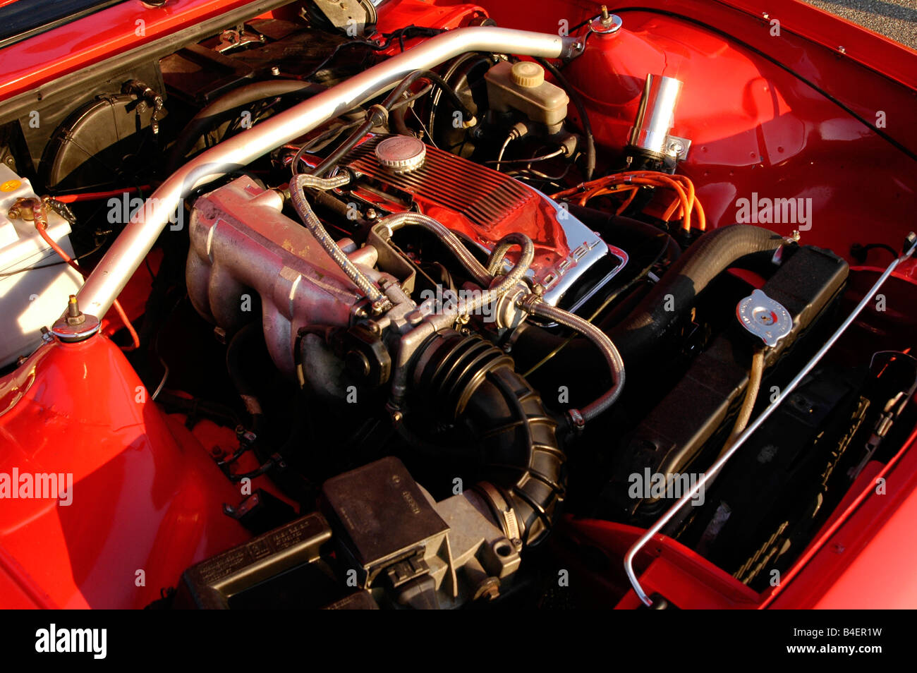 Auto, Opel Manta B, Baujahr 1983, rot, Coupé, Coupe, Oldtimer, 1980er ...