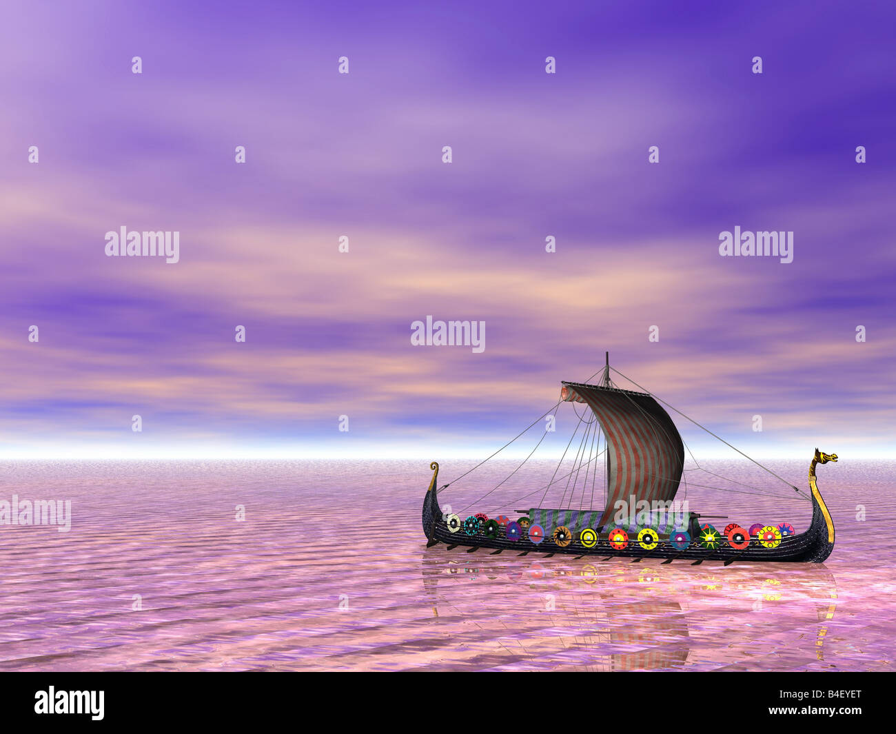 Wikinger-Schiff oder Drakkar-Segeln auf dem Meer Stockfotografie - Alamy