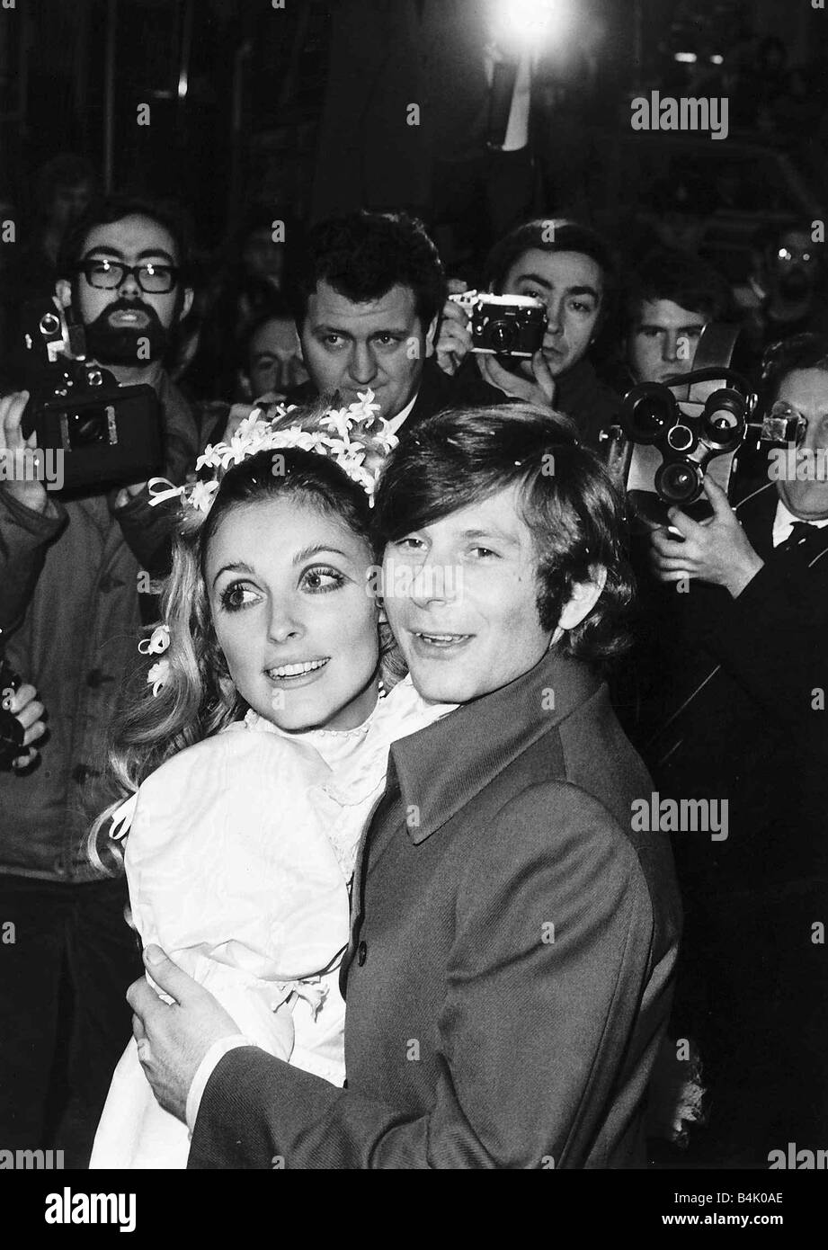 Regisseur Roman Polanski mit seiner neuen Frau Sharon Tate heirateten ...