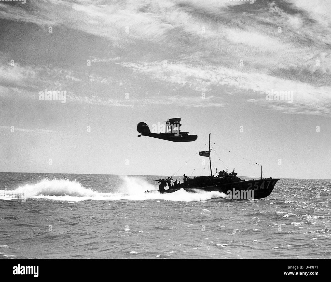 Eine RAF Supermarine Walrus Wasserflugzeug als Aufklärer für Air Sea ...