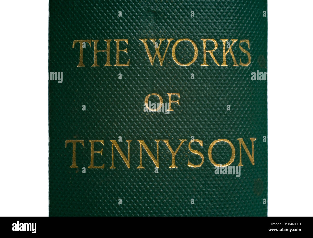 Der Name des Autors Tennyson graviert in Gold auf die Bindung eines ...