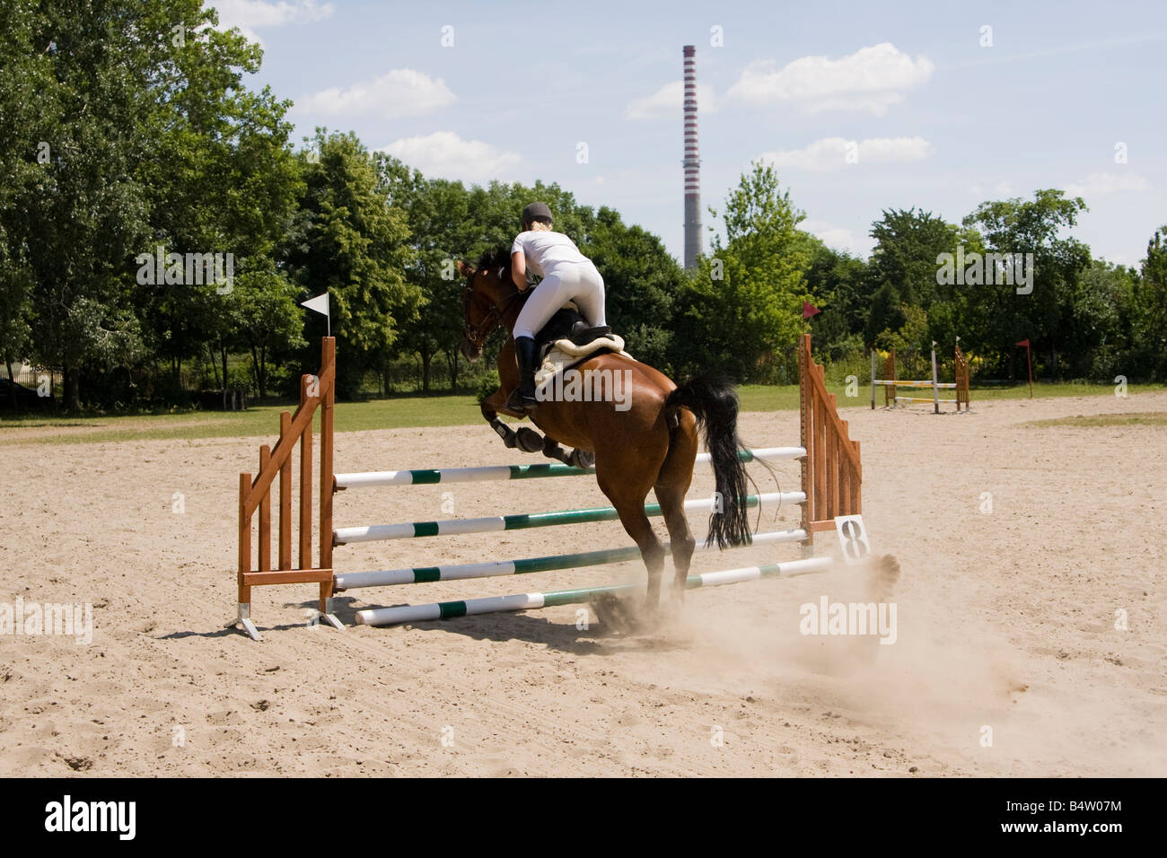Schwarzer reiter, der vorbei springt -Fotos und -Bildmaterial in hoher ...