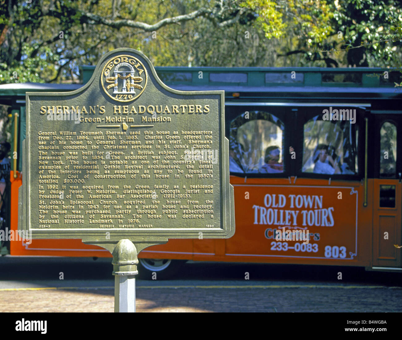 Ein Trolley wird Besuchern von Bürgerkrieg General William Tecumseh ...