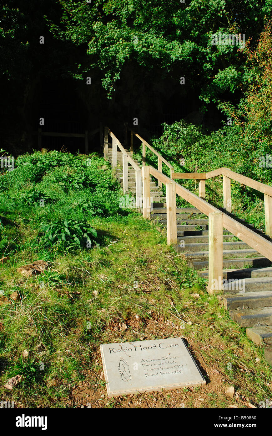 Creswell Crags. (Robin Hood Höhle Stockfotografie - Alamy