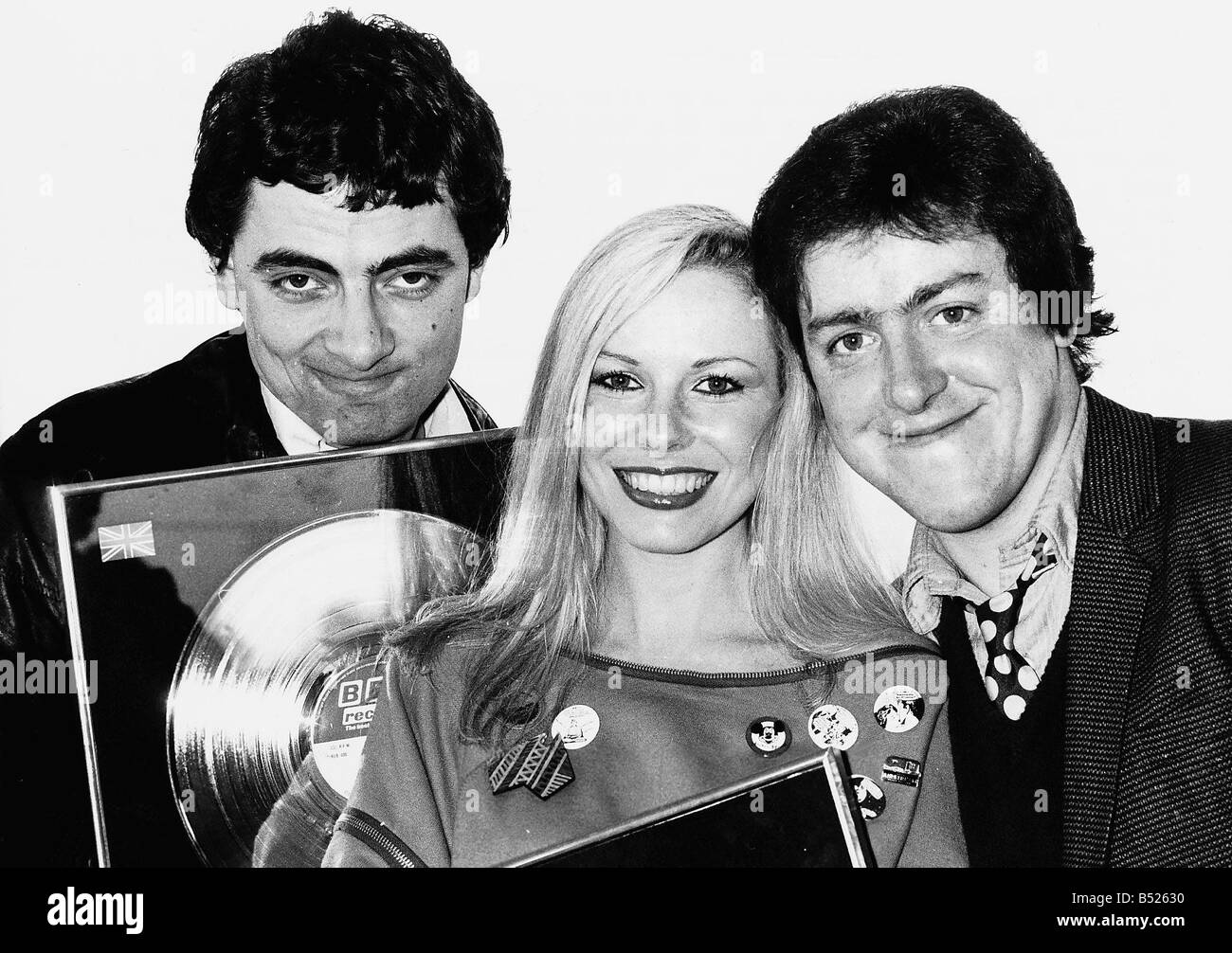 Griff Rhys Jones mit anderen Komiker Rowan Atkinson und Pamela ...