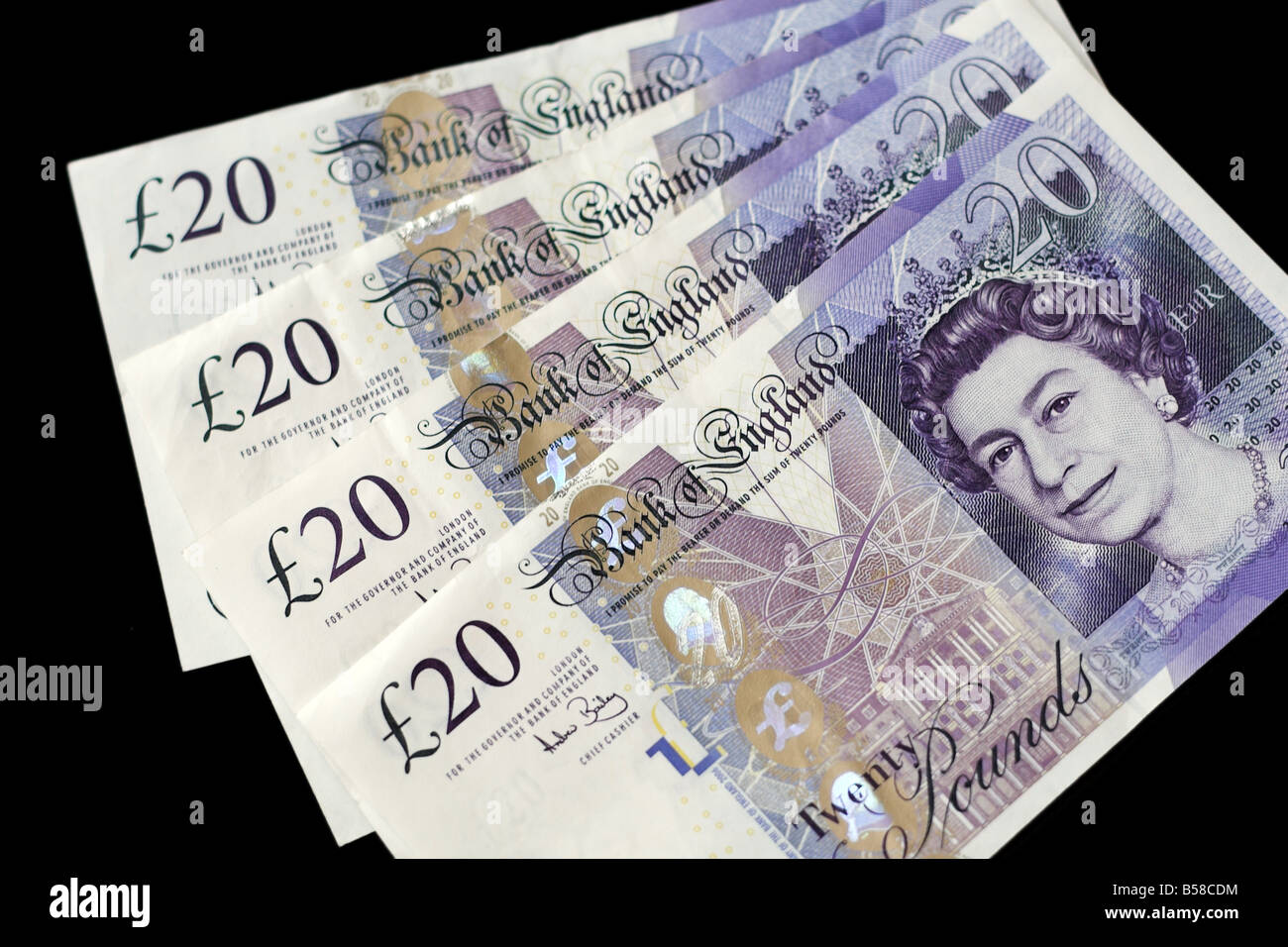 Bank of England £20 zwanzig Pfund-Noten Stockfotografie - Alamy