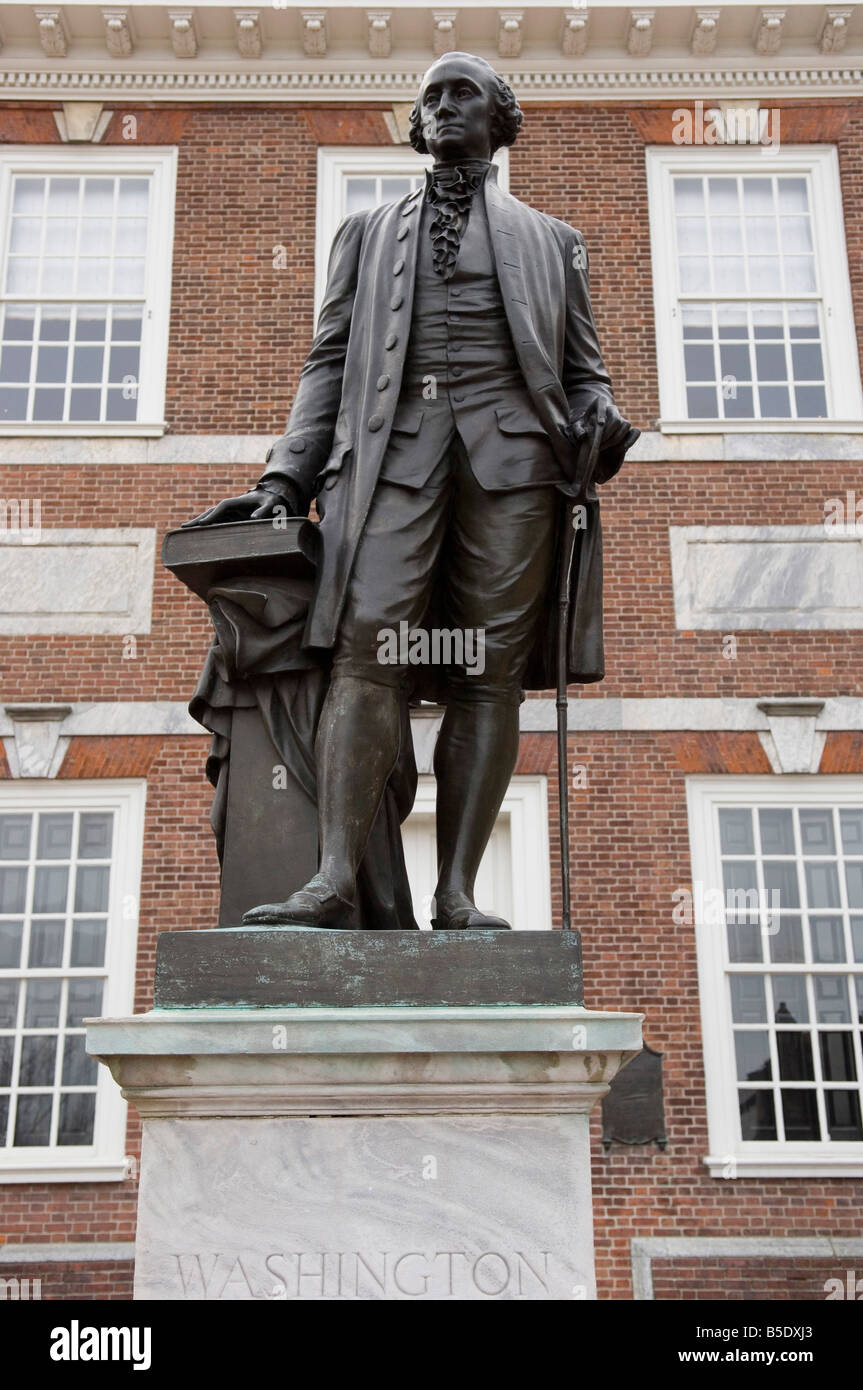 Statue von Washington, Independence Hall, Philadelphia, Pennsylvania ...