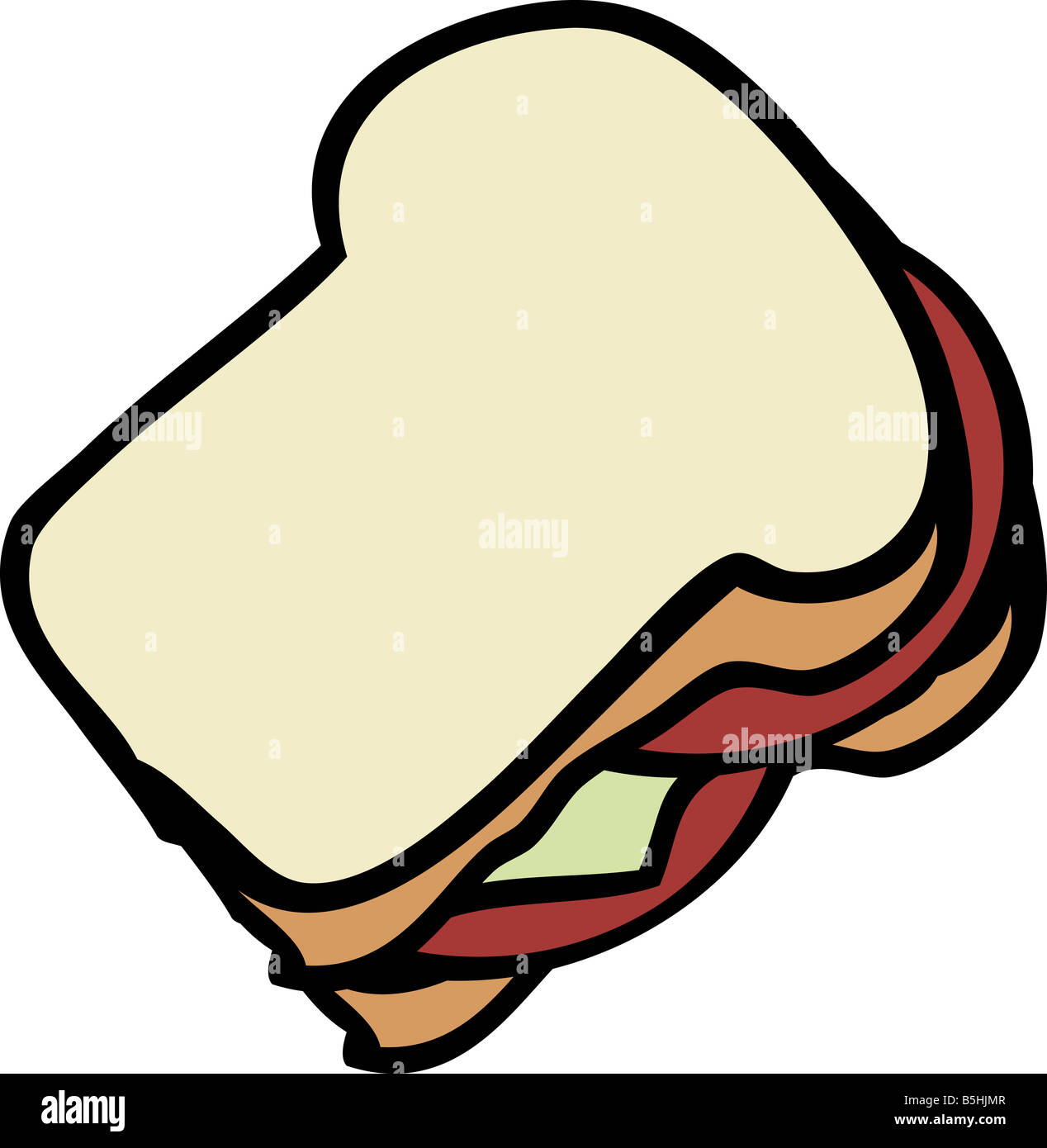 Cartoon Essen Abbildung einer Sandwich-Weißbrot Stockfotografie - Alamy
