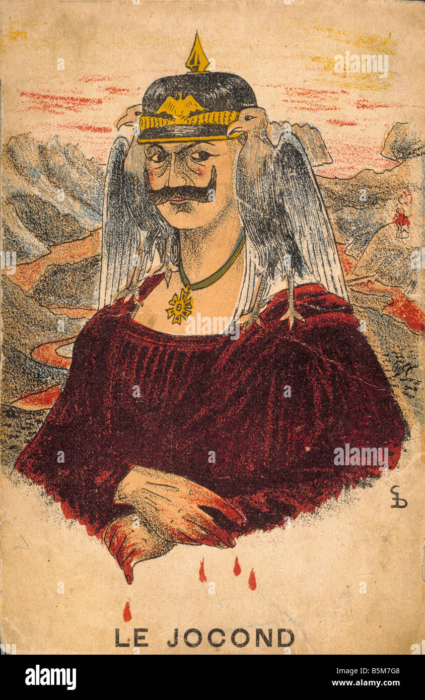 1 W46 G1916 1 Wilhelm II als Mona Lisa Karikatur Wilhelm II deutscher ...