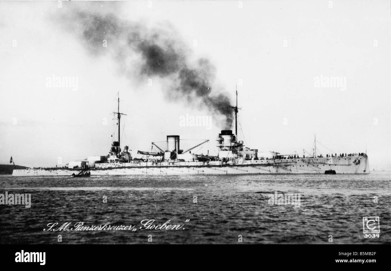 2 M74 M3 1914 4 S M S Schlachtschiff Goeben Foto 1914 deutsche Marine S ...