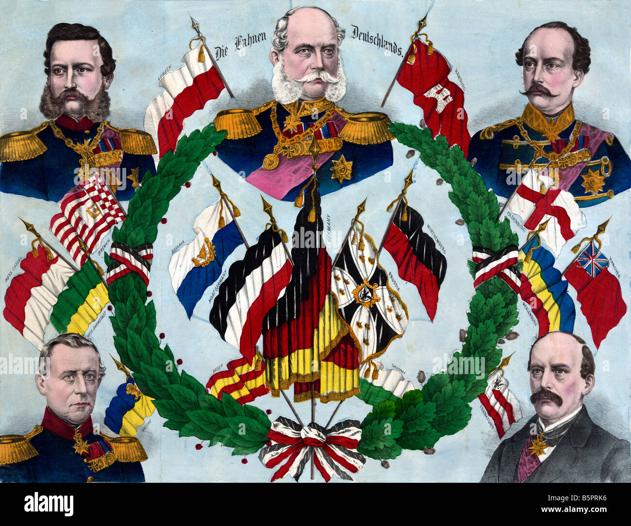 Deutsche Fahnen repräsentieren die Nachfolgestaaten vor der deutschen ...