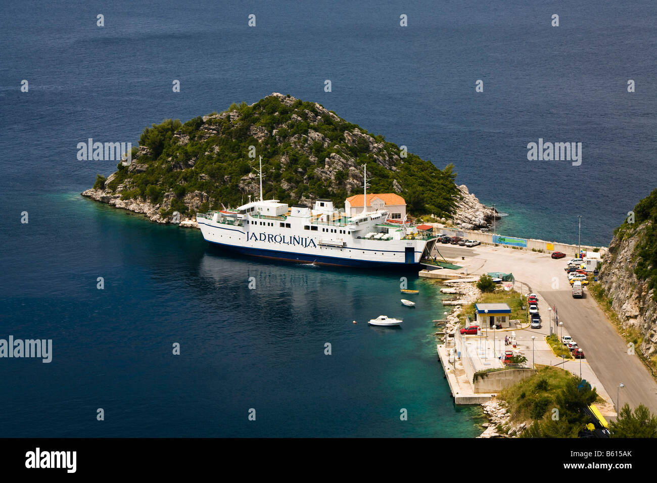 Fähre in Sobra Fährhafen, Insel Mljet, Dubrovnik-Neretva, Dalmatien ...