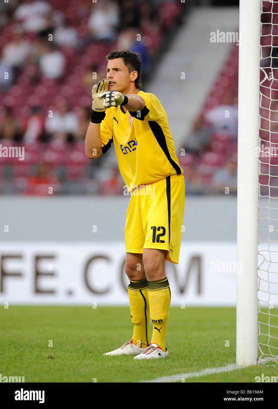 Alexander Stolz, Torwart, VfB Dtuttgart schreien Aufträge zur ...