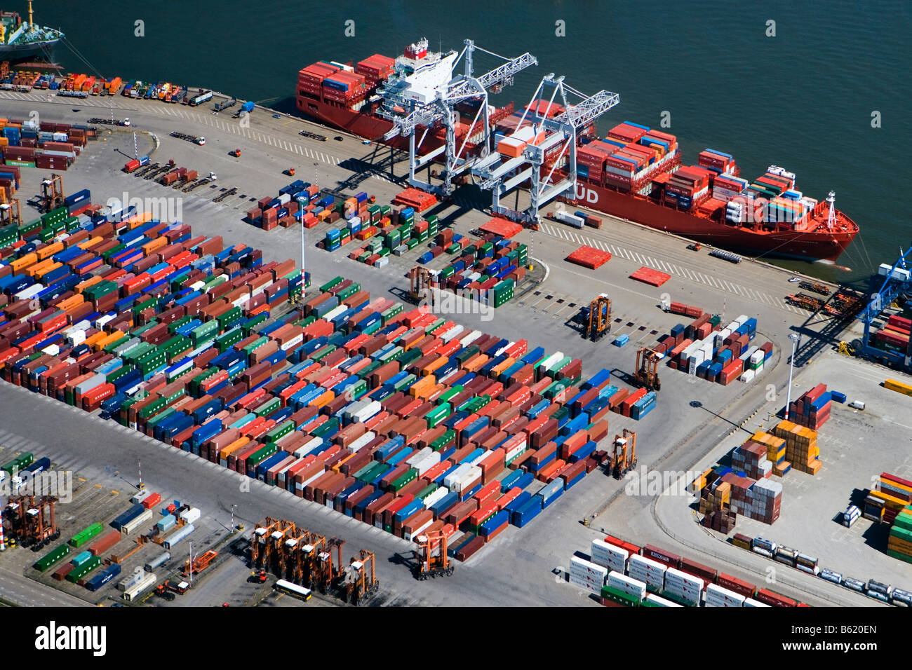 Holland, Zuid Holland, Rotterdam, Hafen, Aerial Container-Hafen ...