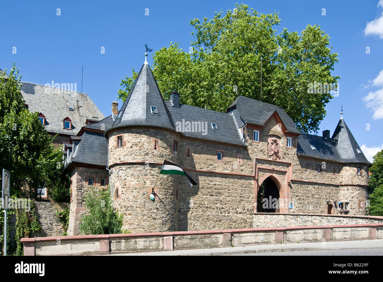 Stadtmauer von der Burg Friedberg, Wetterau, Hessen, Deutschland ...