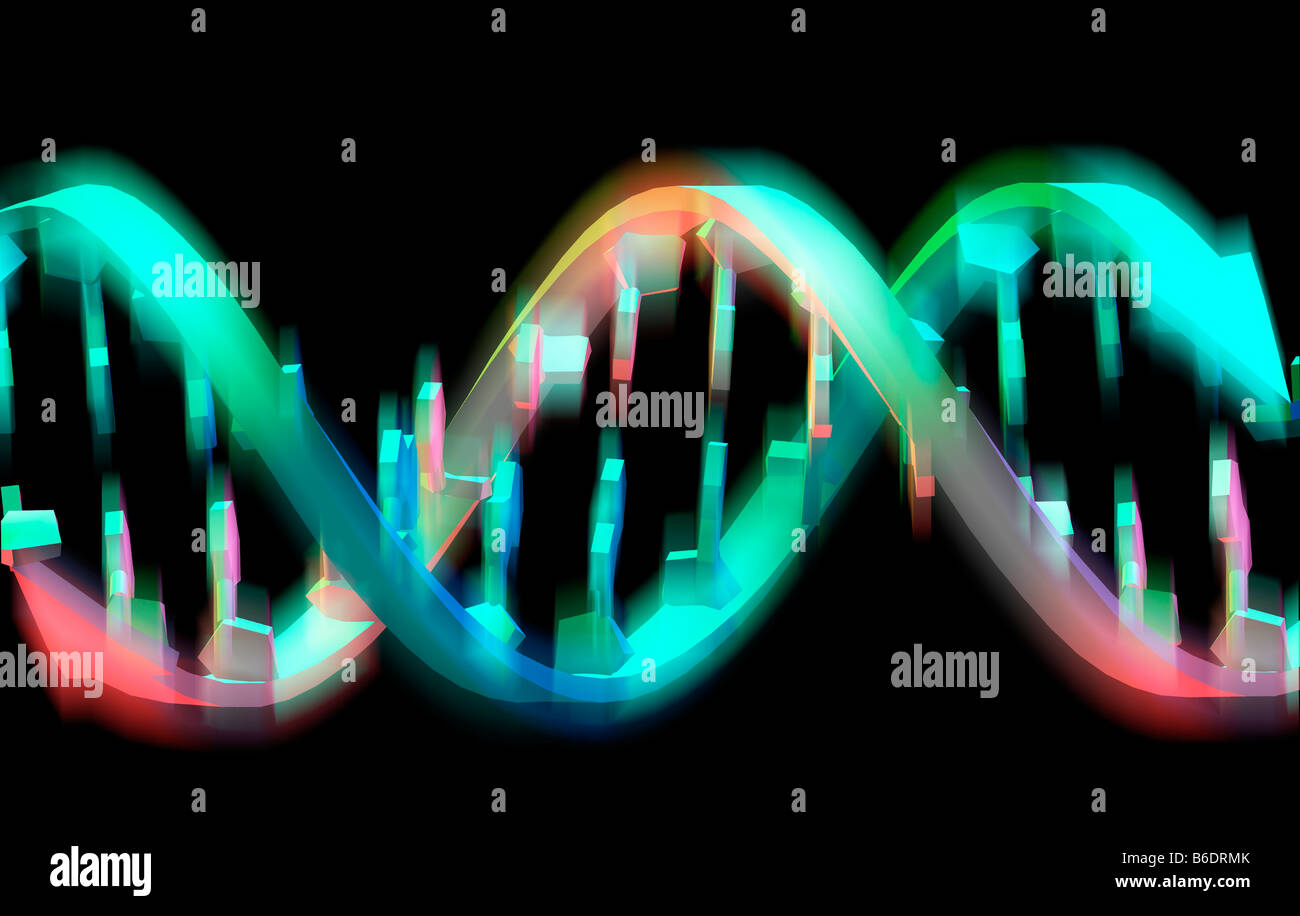 DNA-Helix. Computer-Artwork eines Teils der DNA-Strang Stockfotografie ...