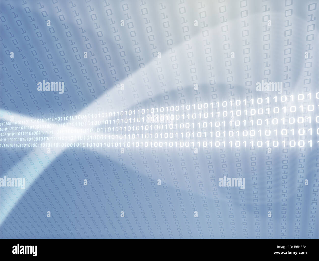 Illustration der Datenflüsse mit Einsen und Nullen Stockfotografie - Alamy