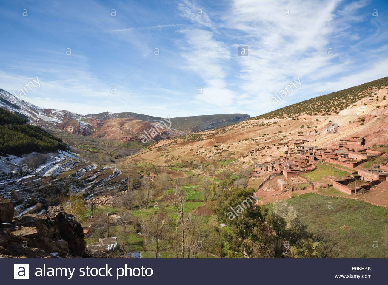 Asni Tal Marokko ländlichen Landschaft mit traditionellen Berg ...