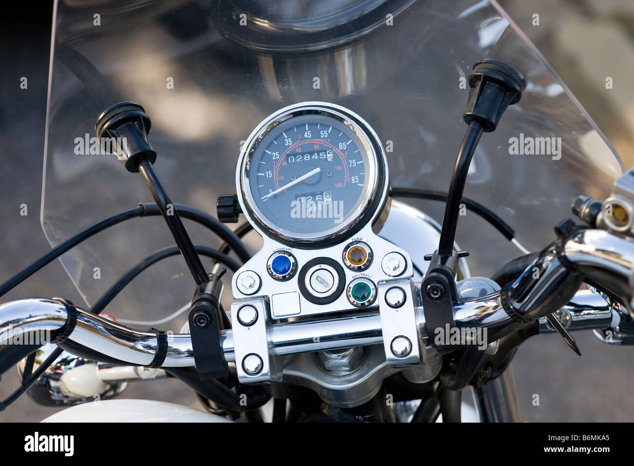 Motorrad-Cockpit mit Tacho Stockfotografie - Alamy