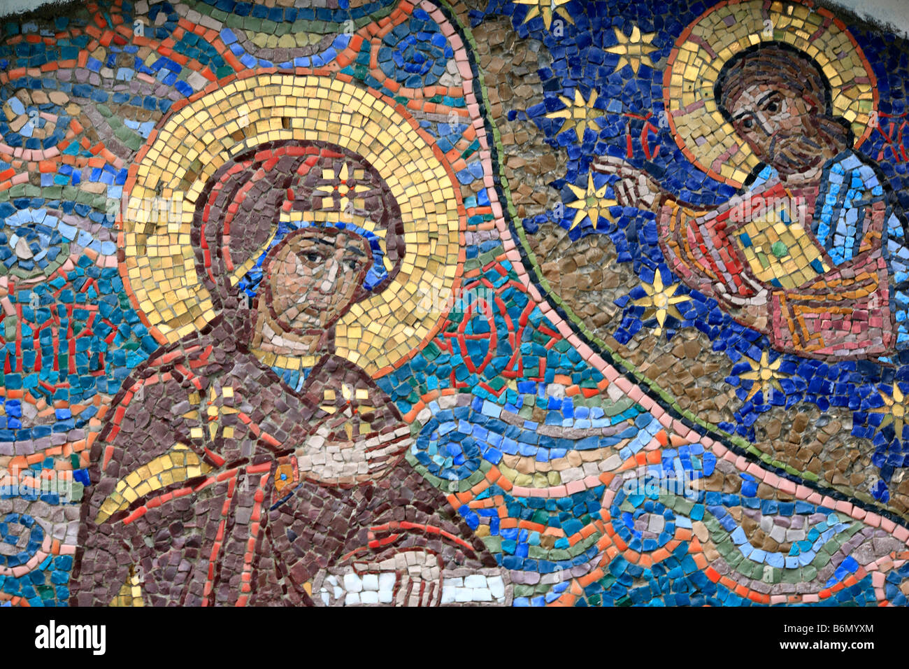 Jungfrau Maria, moderne Mosaik, Russisch-orthodoxe Kirche, Moscow ...