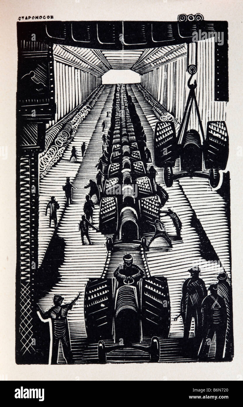 Traktorenwerk, Illustration aus der special Edition von Stalins Bericht ...
