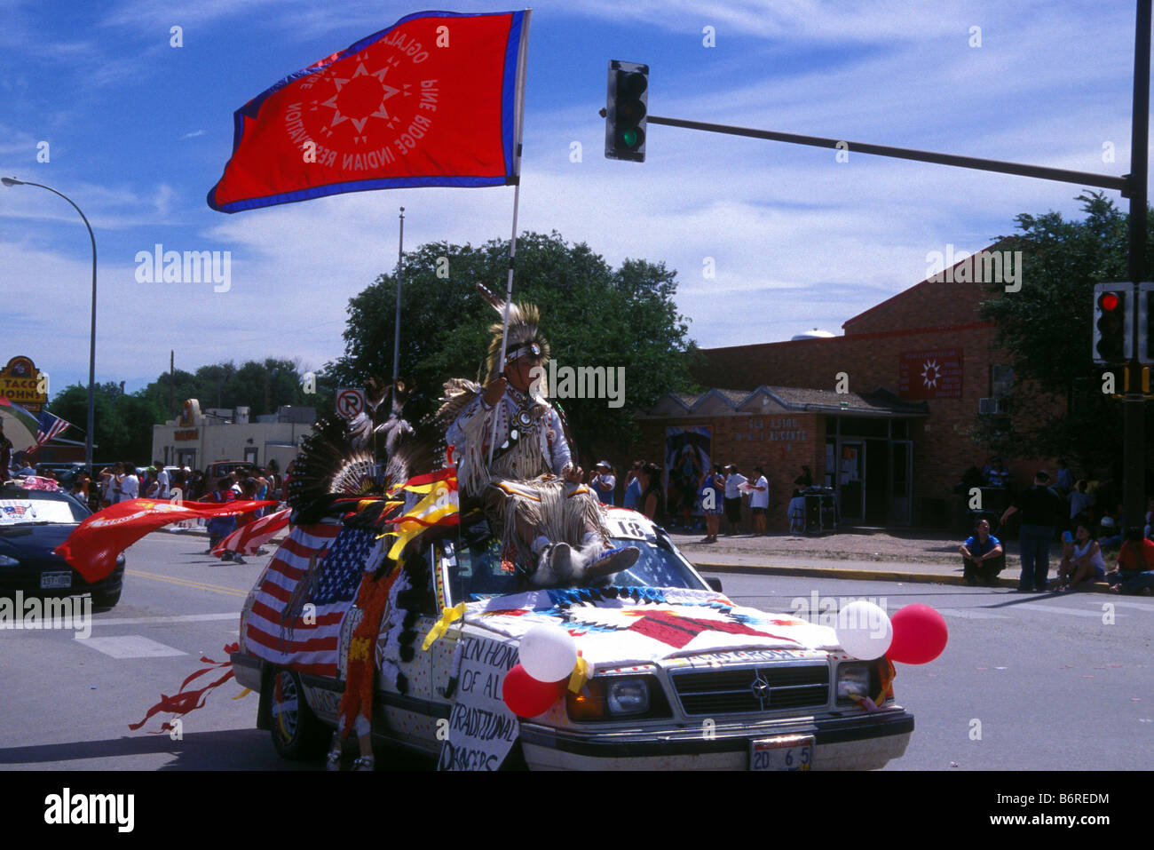 Oglala Sioux Indianer parade an der Pine Ridge Reservation South Dakota ...