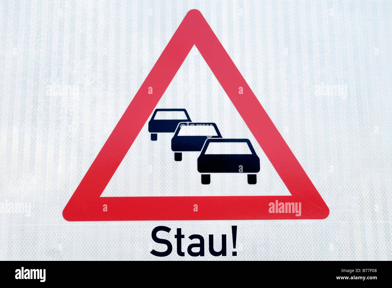 Verkehrszeichen, Gefahr von Stau Stockfotografie - Alamy