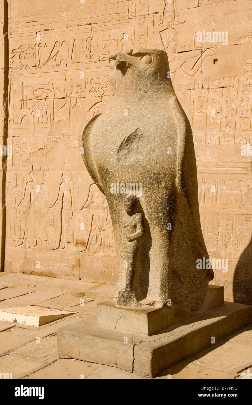 Statue des Gottes Horus, Edfu, Ägypten, Afrika Stockfotografie - Alamy
