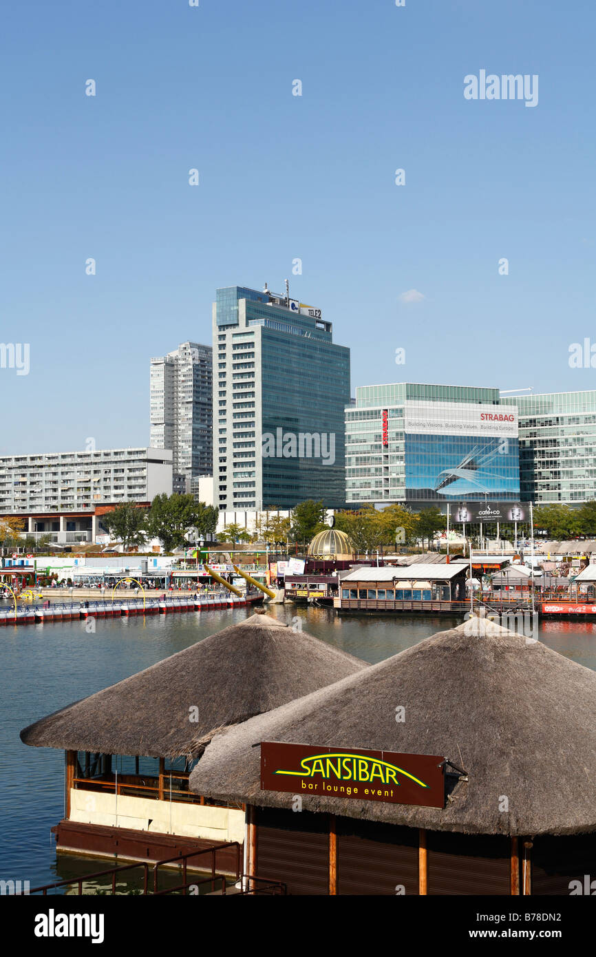 Donau-City, Neue Donau, Donauinsel, Wien, Österreich, Europa gesehen ...