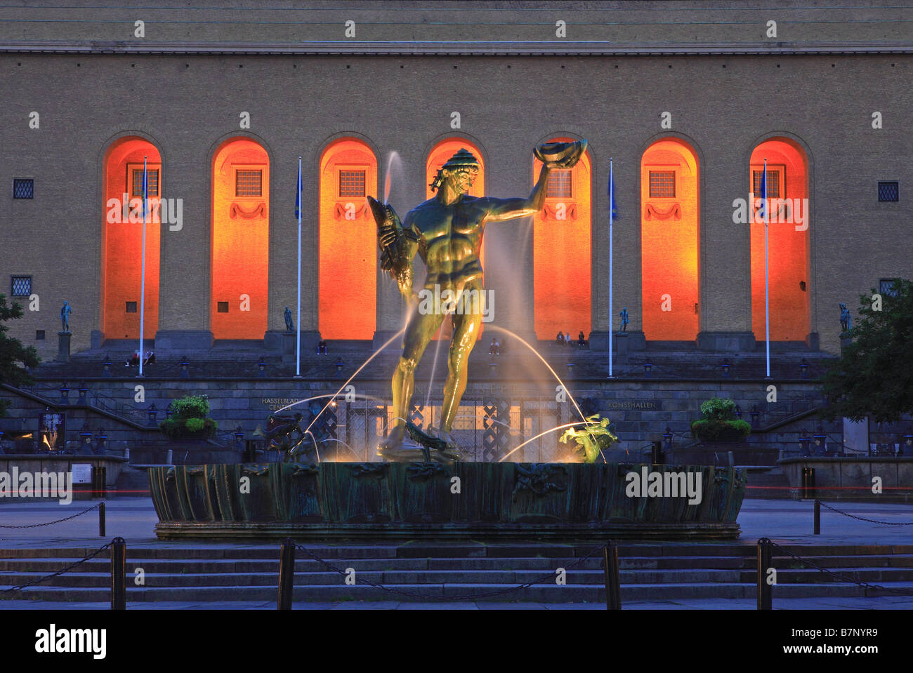 Schweden, Göteborg, Gotaplatsen Square, Statue von Carl Milles Poseidon ...