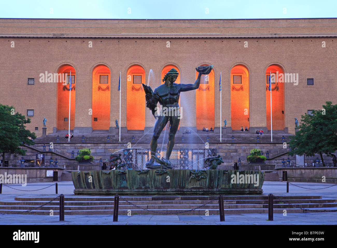 Schweden, Göteborg, Gotaplatsen Square, Statue von Carl Milles Poseidon ...