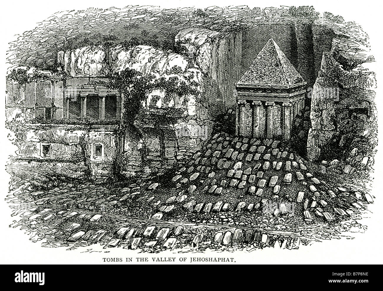 Gräber Tal Joschafat Israel Joel 3.2 Ruinen Friedhof Tempel Gottes ...
