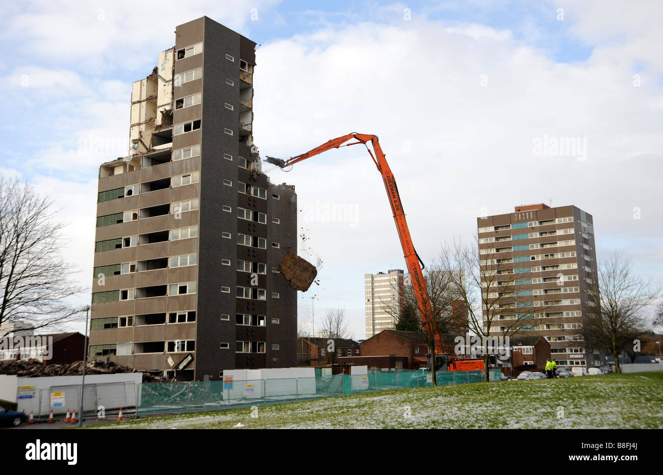 Abbruch von 1960 Hochhaus Hochhaus von Wohnungen in der Innenstadt von ...