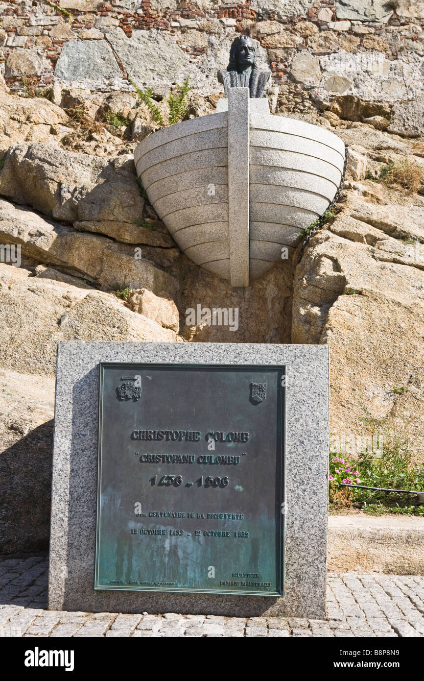 Gedenkstein von Christopher Columbus Platz Christophe Colomb Calvi ...